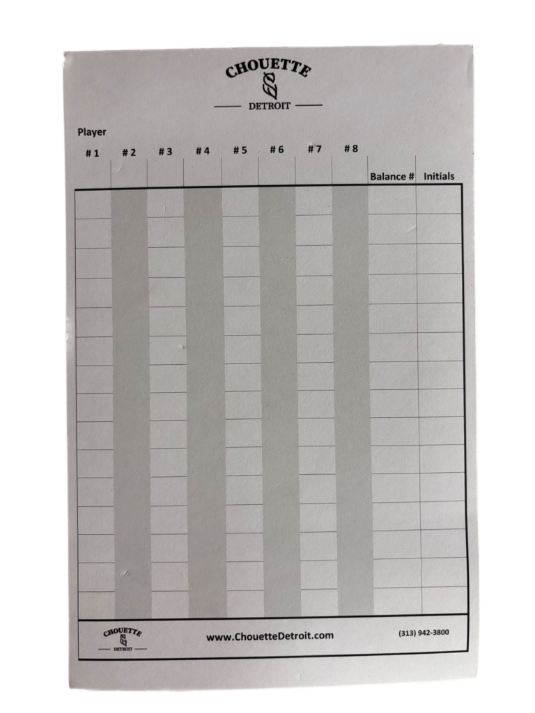 Score pads - Chouette Detroit